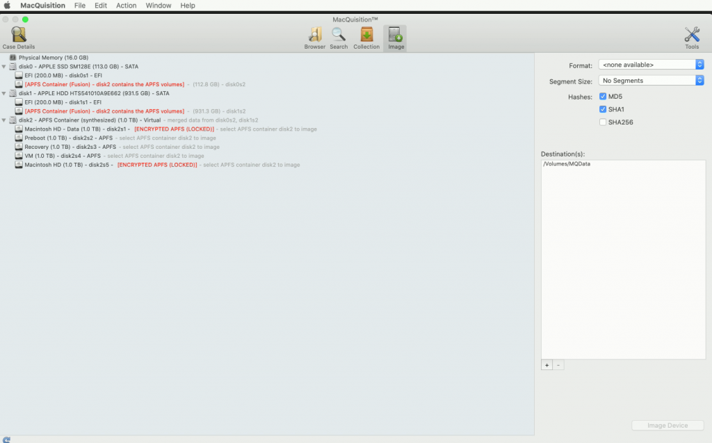 Digital Collector（旧MacQuisition）の製品詳細 | クオリティネット サイバーフォレンジック事業部